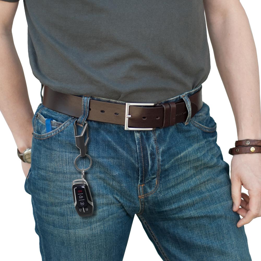 iPick Image Compatible with Honda Accord Gunmetal Black Carabiner-Style Snap Hook Metal Key Chain