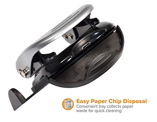 Bostitch Office EZ Squeeze Reduced Effort 2-Hole Punch, 20 Sheets, Locking Handle, Silver (2310)