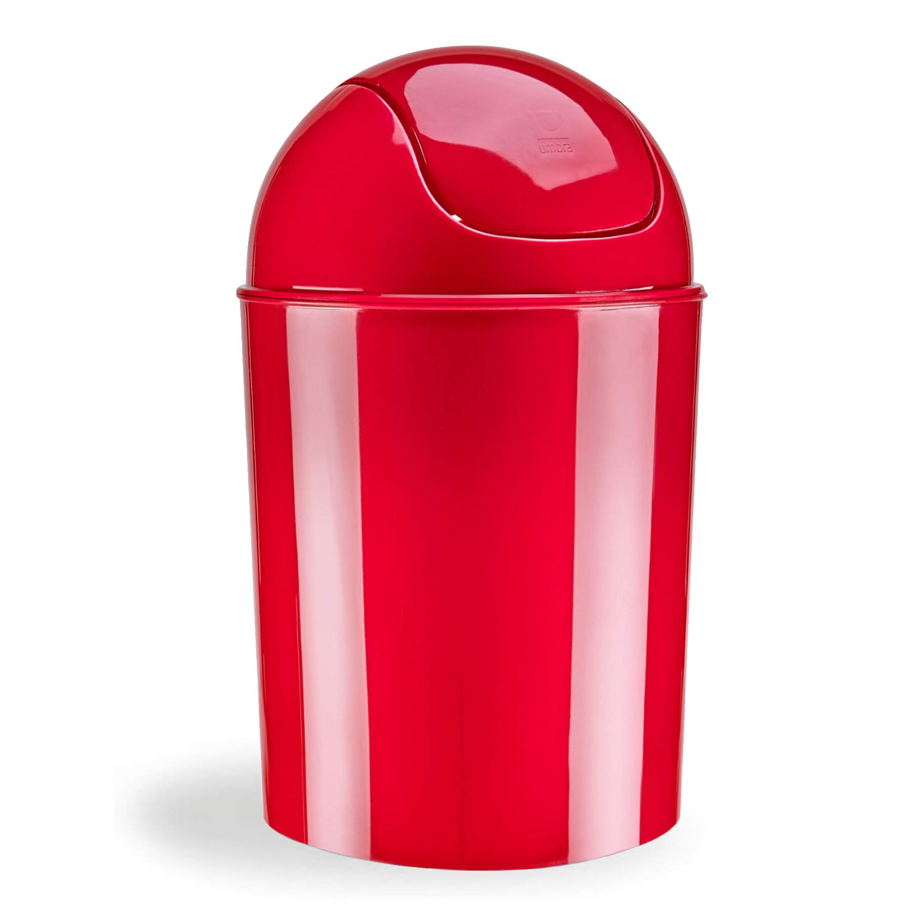 Umbra Mini Waste Can, 1-1/4 Gallon with Swing Lid (Red)
