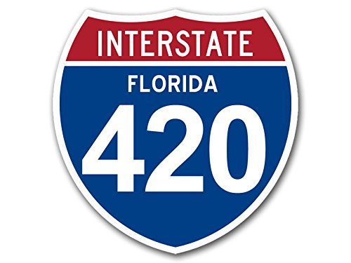 MAGNET FLORIDA Interstate 420 Sign Shaped Magnetic Sticker (weed pot denver)