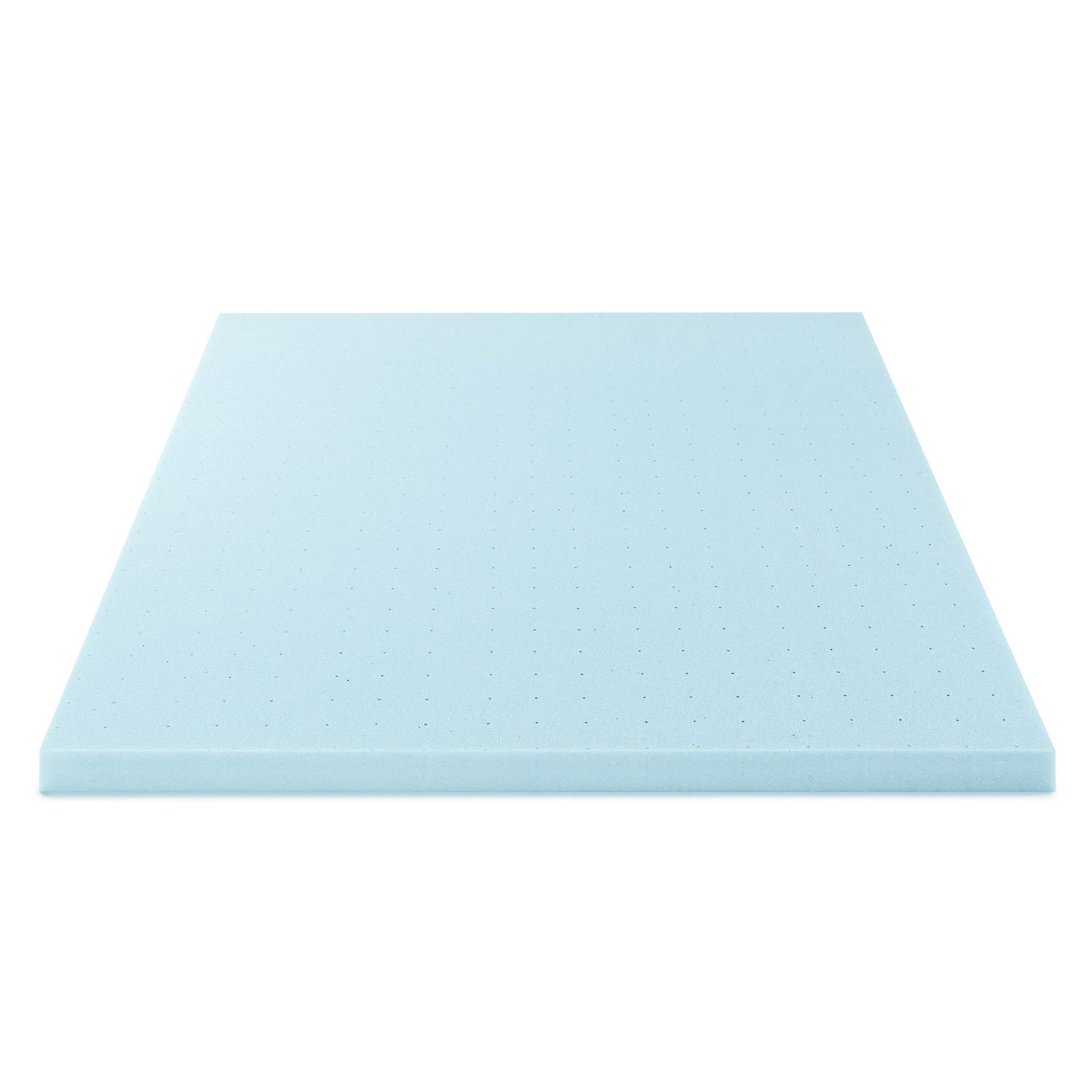 Best Price Mattress 3 Inch Ventilated Memory Foam Mattress Topper, Cooling Gel Infusion, CertiPUR-US Certified, Cal King, Blue
