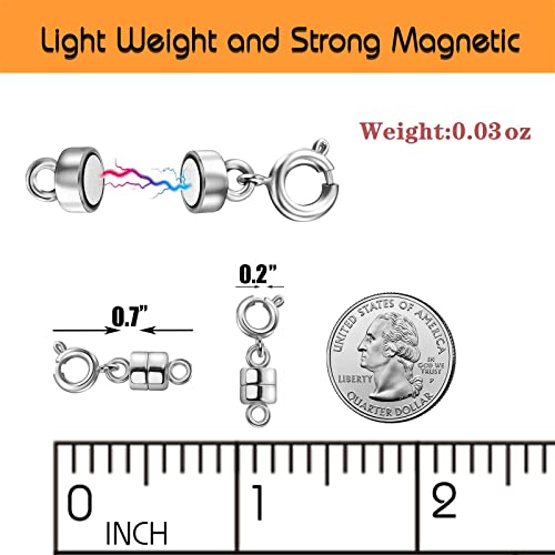 Kcctoo Magnetic Necklace Clasps and Closures - 14k Gold and Silver Plated Bracelet Connectors for Necklaces Chain Jewelry Making