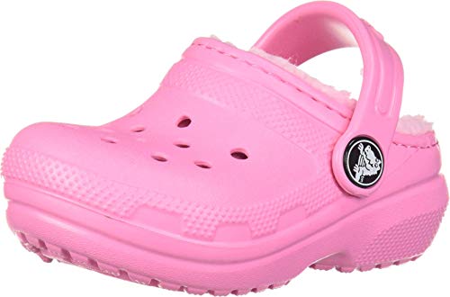 Crocs Kids' Classic Lined Clog | Kids' Slippers, Pink Lemonade/Pink Lemonade, 7 Toddler