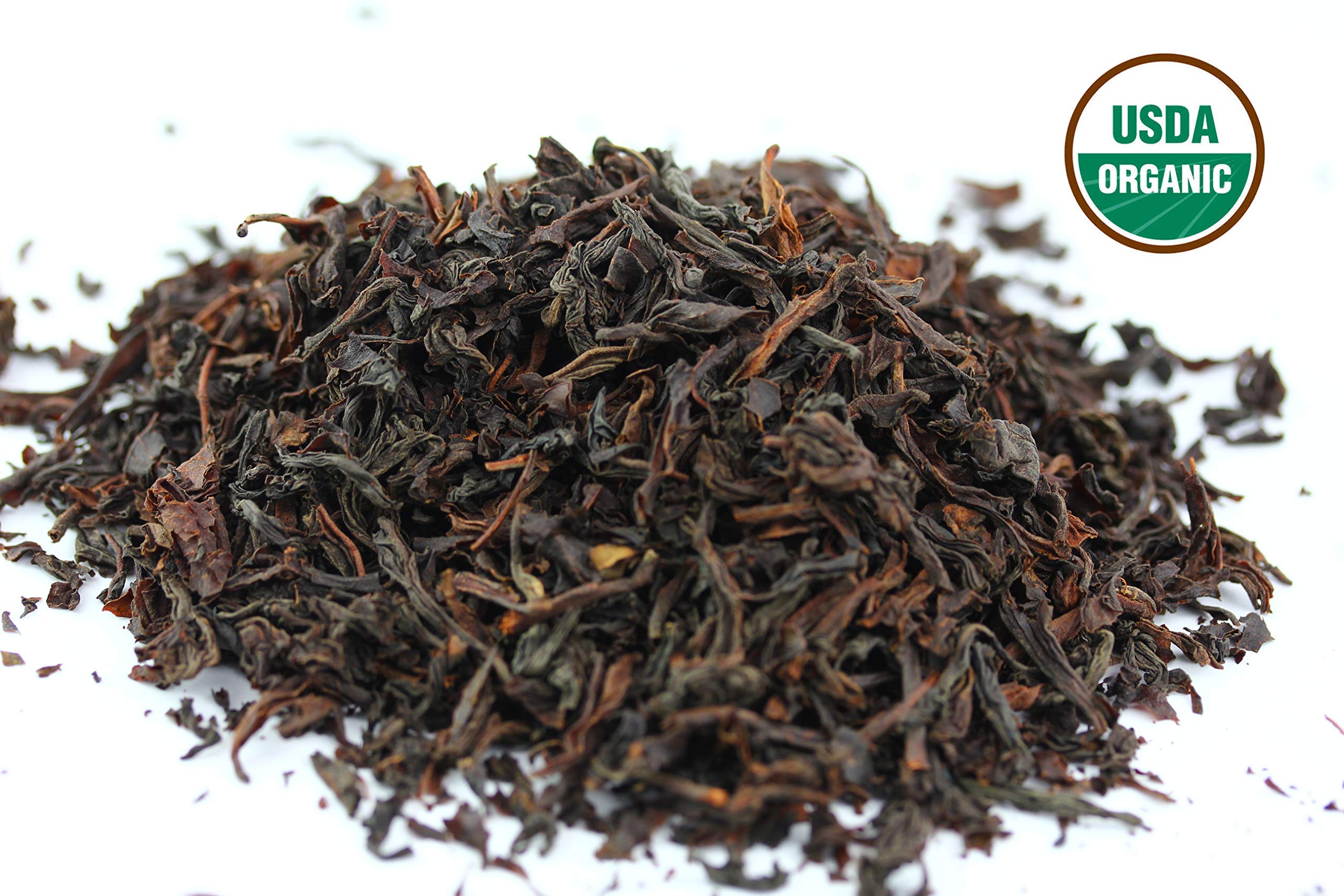 English Breakfast Tea, CRISP, RICH & AROMATIC well-rounded loose leaf tea, 110+ cups, 8oz Organic Ceylon SINGLE ESTATE tea, 100% Idulgashinna estate, OP grade tea, U.S.A. Processed & Quality Control