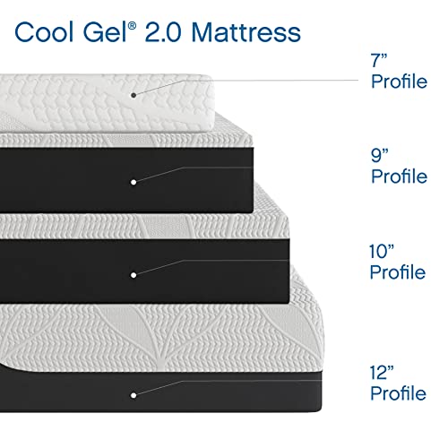 Cool Gel Chill 14 Inch Medium Firm Memory Foam Mattress Full Size, with 2 Bonus Cool Gel Memory Foam Bed Pillows, 14" with Pressure Relief, CertiPUR-US Certified, Cooling Full Mattress in a Box