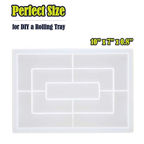 Vusnud Rolling Tray Resin Mold, Resin Rolling Tray Mold, Large Silicone Epoxy Resin Mold Tray, Epoxy Molds for Resin Casting