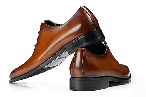 Men's Dress Shoes Oxford Formal Leather Shoes for Men 9.5US Brown