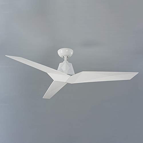 Vortex Smart Indoor and Outdoor 3-Blade Ceiling Fan 60in Gloss White with Remote Control works with Alexa, Google Assistant, Samsung Things, and iOS or Android App