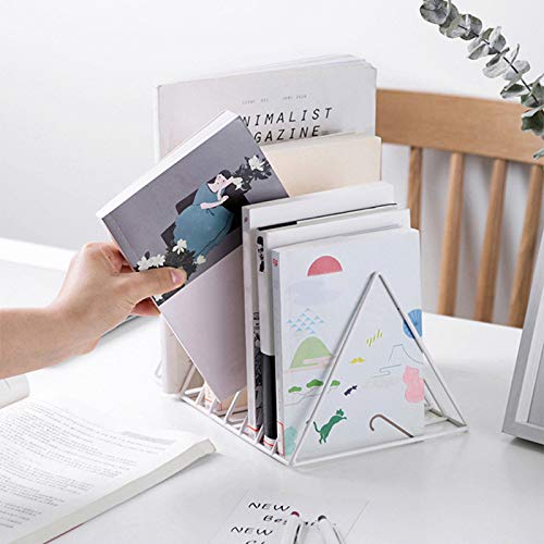 XINFULL 4 Pack Triangle File Storage Holder Racks Iron Desktop Magazine Organizer Metal Newspapers Folders for Office Table Desk Bookshelf Home Decoration, Black