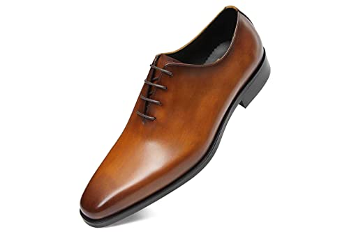 Men's Dress Shoes Oxford Formal Leather Shoes for Men 9.5US Brown