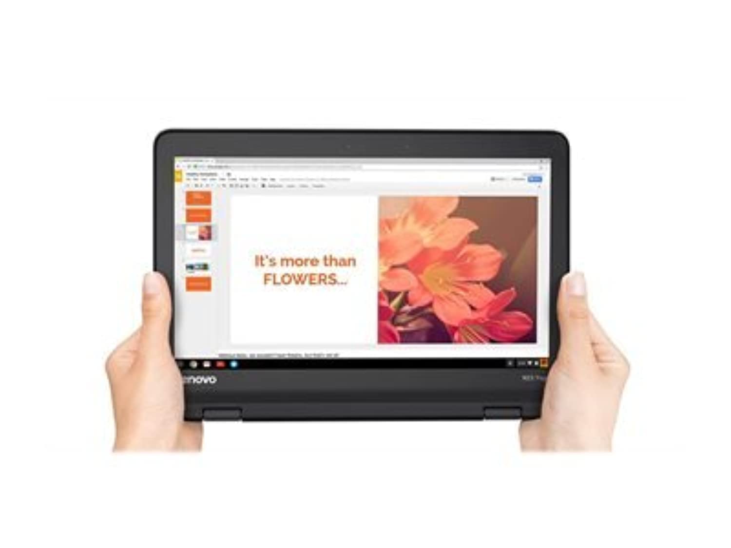 Lenovo 11.6" 300e Chromebook Touchscreen LCD 2 in 1 Chromebook - MediaTek M8173C Quad-core 2.1GHz 4GB LPDDR3 32GB Flash Memory Chrome OS Model 81H00000US