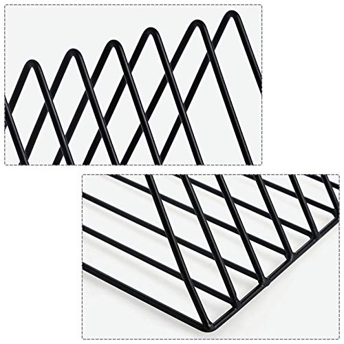 XINFULL 4 Pack Triangle File Storage Holder Racks Iron Desktop Magazine Organizer Metal Newspapers Folders for Office Table Desk Bookshelf Home Decoration, Black