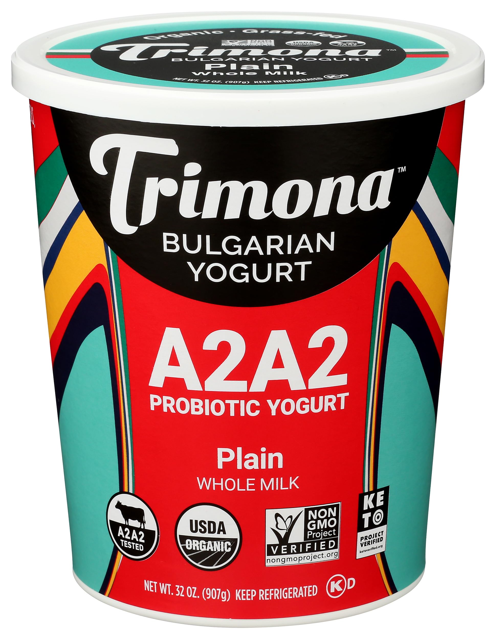 TRIMONA FOODS Organic Plain Bulgarian A2A2 Yogurt, 32 OZ