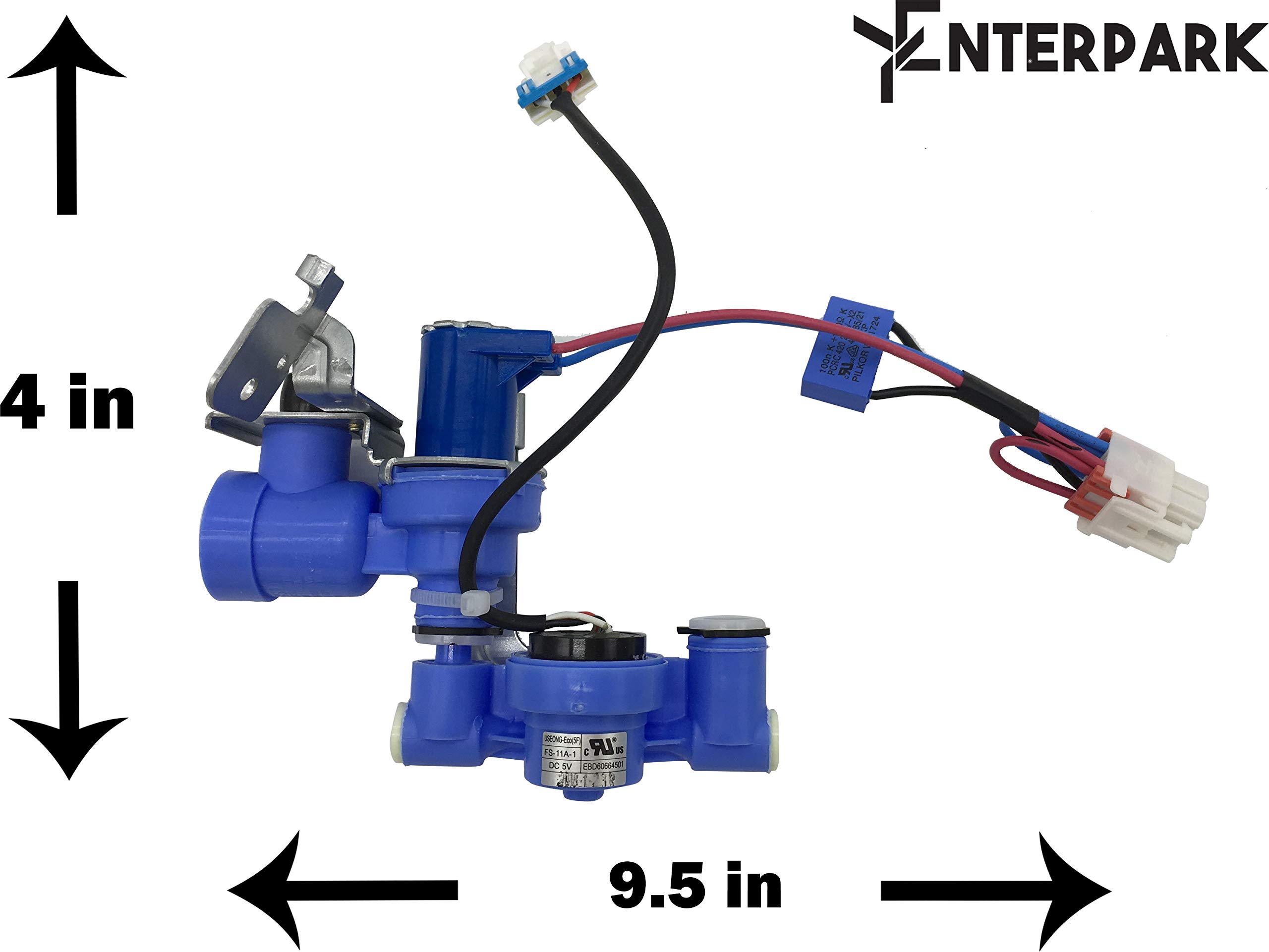 Enterpark AJU72992601 Refrigerator Water Inlet Valve Replacement Part for LG Refrigerator, Replaces AP4671476 PS3533117 5220JB2009A 5221JA2011J