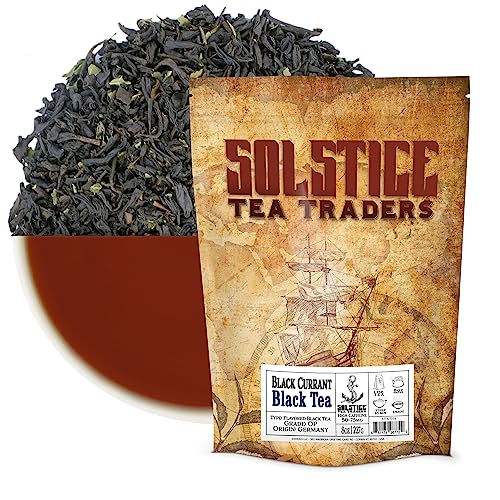 Solstice Blackcurrant Loose Leaf Black Tea (8-Ounce Bulk Bag), Makes 100+ Cups of Fruit-Flavored Black Currant Tea