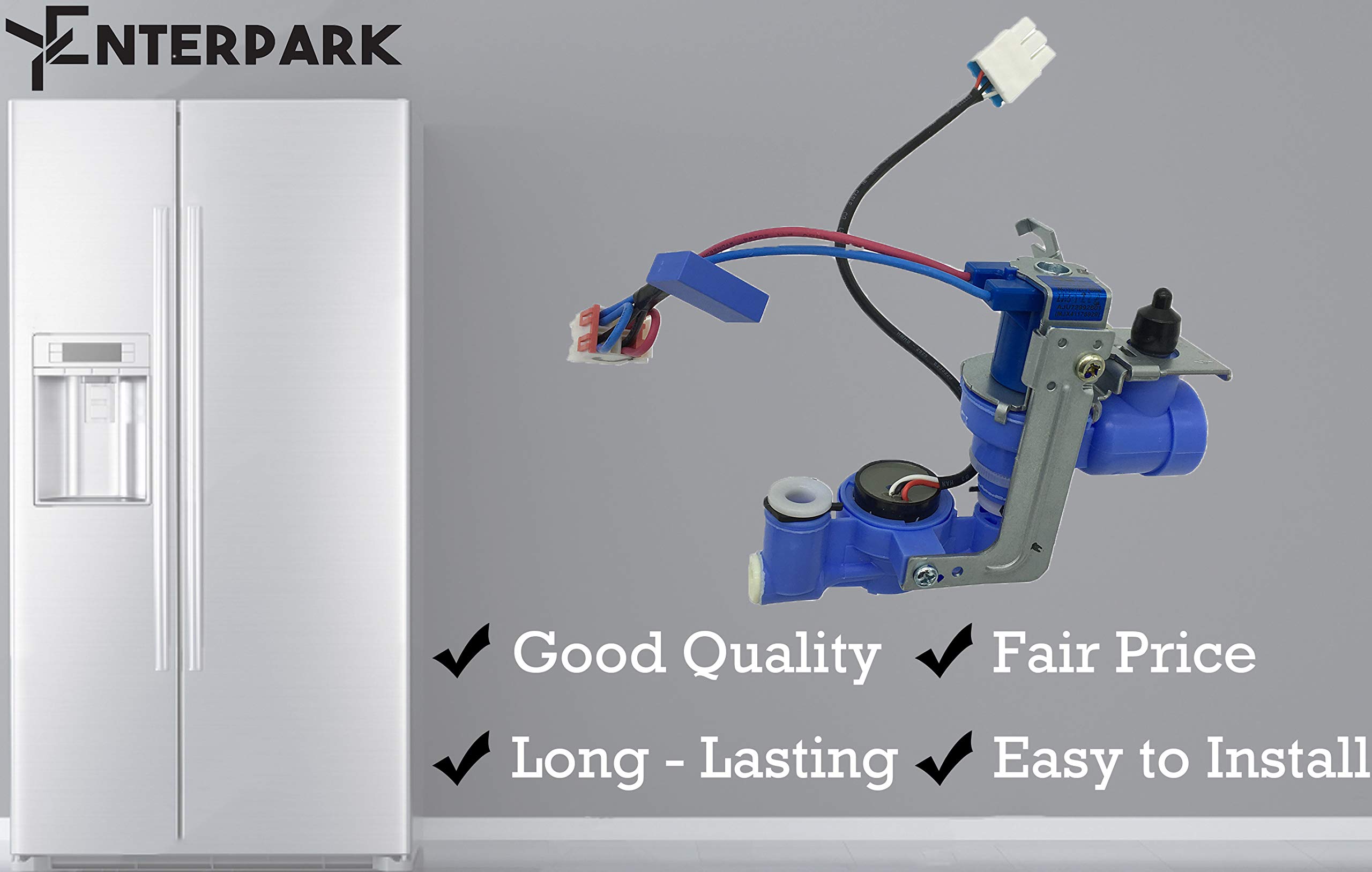 Enterpark AJU72992601 Refrigerator Water Inlet Valve Replacement Part for LG Refrigerator, Replaces AP4671476 PS3533117 5220JB2009A 5221JA2011J