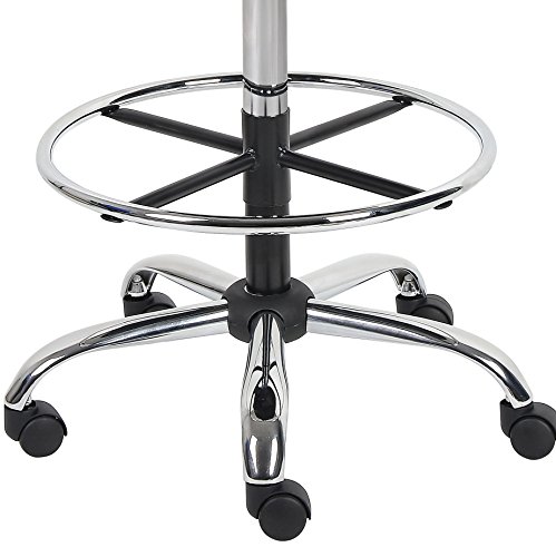 Boss Office Products B16245-BK Be Well Medical Spa Drafting Stool with Back, Black