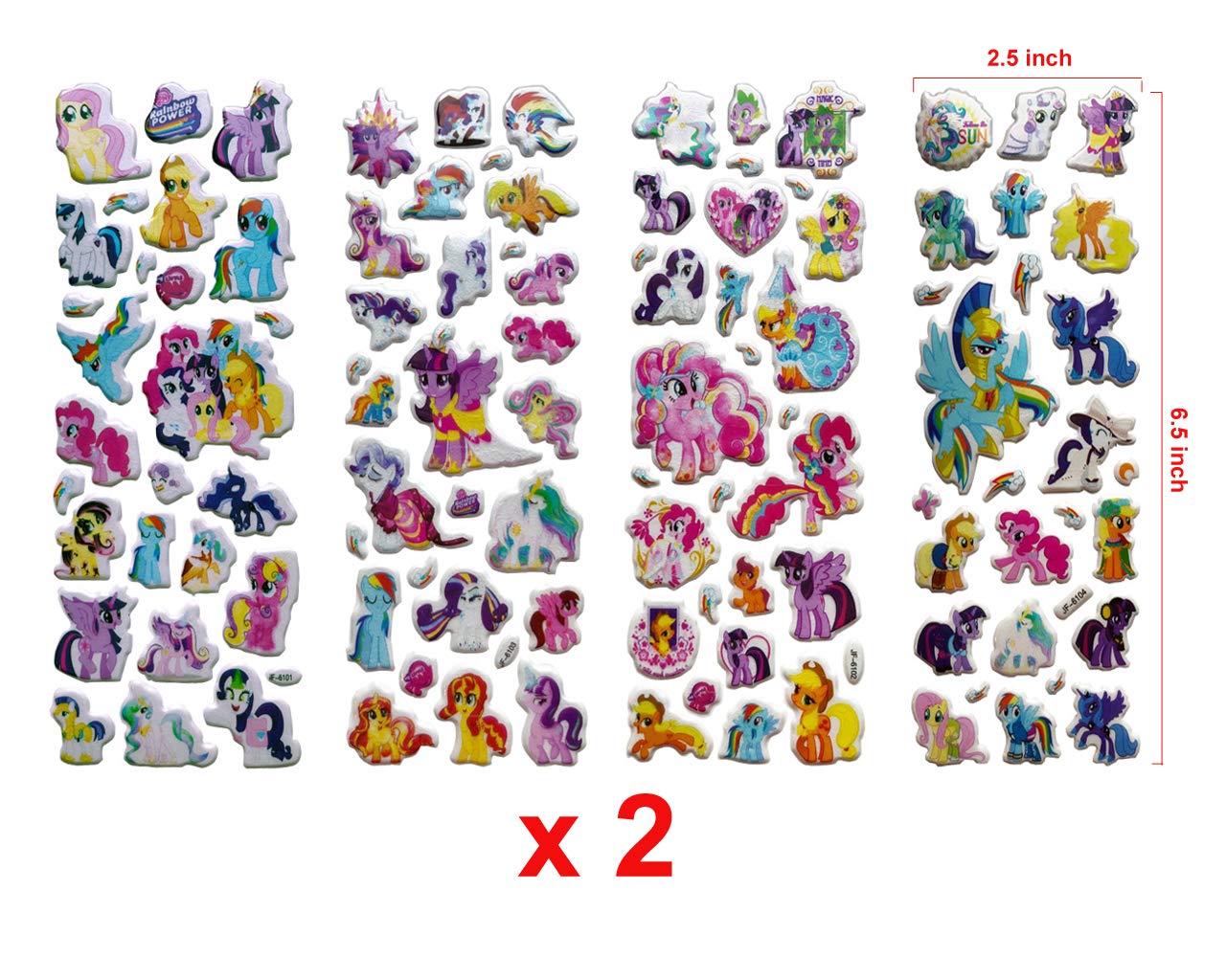 My little Pony Stickers︙200 Puffy Stickers︙8 Sheets Party Favors︙Kids’ Favorite 3D Cute Stickers and Teacher Stickers︙ including Rainbow Dash, Twilight Sparkle, Pinkie Pie, Rarity, Fluttershy and More
