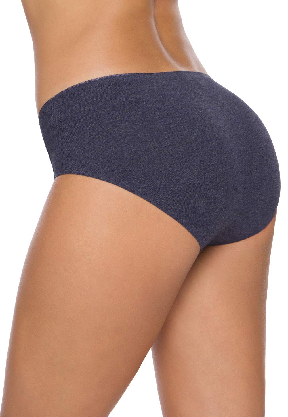 Wealurre Cotton Women's Breathable Panties Seamless Comfort Underwear (3128M, Line Purple)