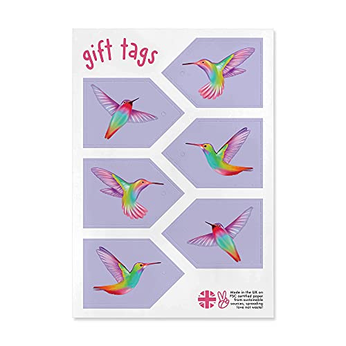 Central 23-6 Wrapping Paper Sheets - Purple Hummingbirds - Rainbow - Green - Trendy Wrapping Paper for Girls Women - Recyclable