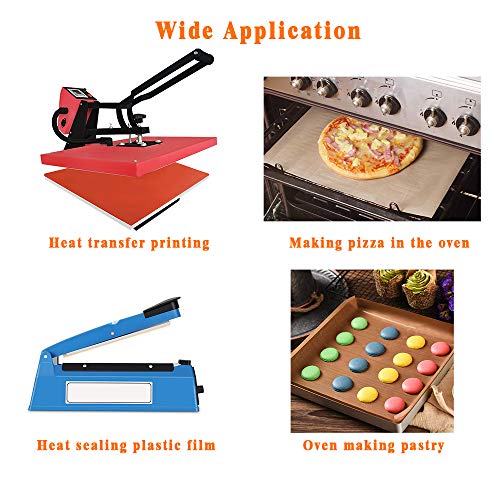 3 Pack 12 x 16" PTFE Teflon Sheet for Heat Press Transfer Non Stick Paper Reusable Heat Resistant Craft Mat,Protects Iron,for Heat Press Machines