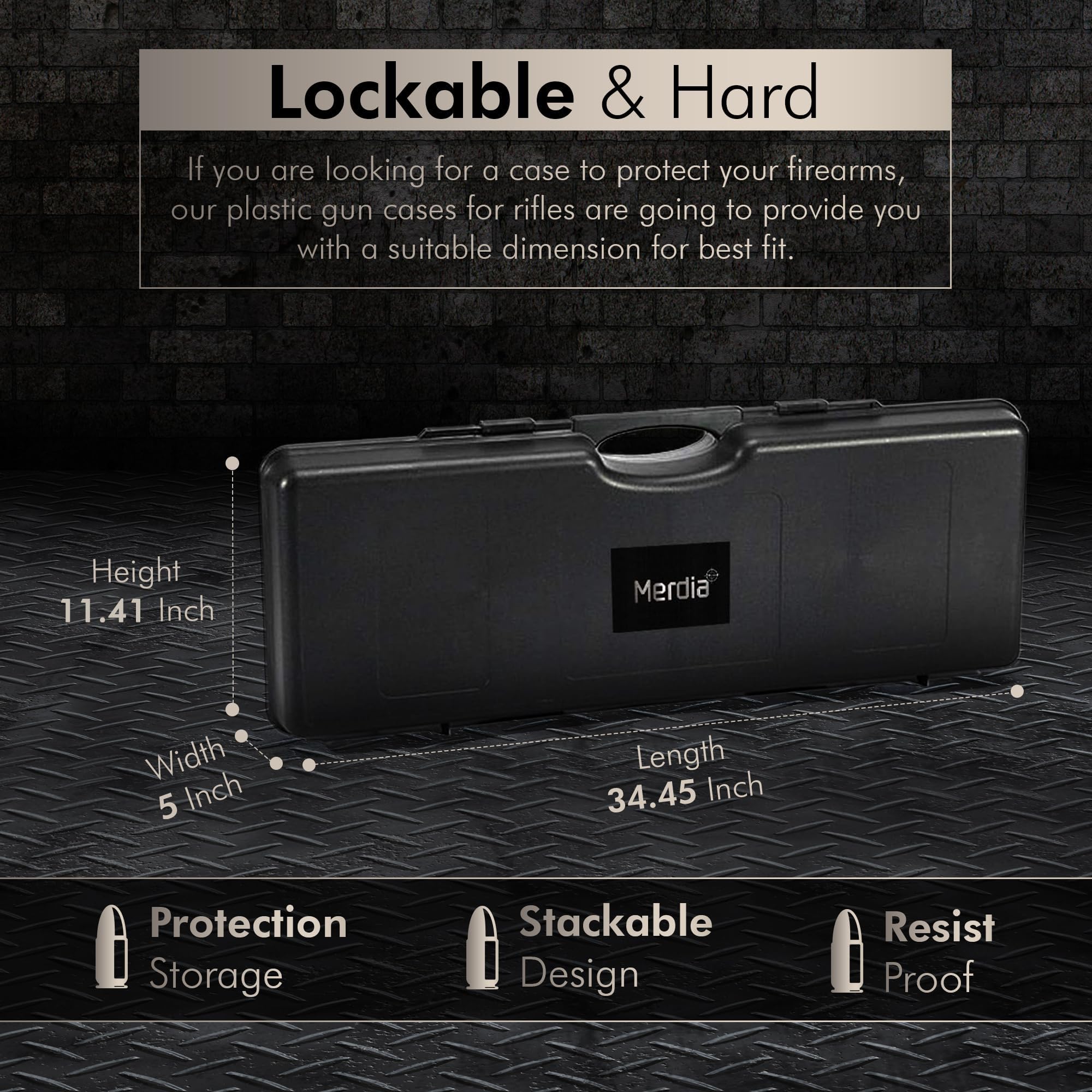 Gun Case Precision Hard Locking Rifle Cases Ultra Protective Case Intensive Convoluted Foam Shot Gun Case | AR Accessories | Rifle Bag | Hard Gun Cases for Rifles | Shotgun Case, Length 33.4 Inches