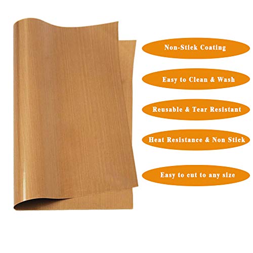 3 Pack 12 x 16" PTFE Teflon Sheet for Heat Press Transfer Non Stick Paper Reusable Heat Resistant Craft Mat,Protects Iron,for Heat Press Machines