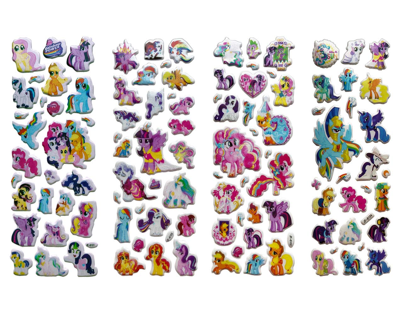 My little Pony Stickers︙200 Puffy Stickers︙8 Sheets Party Favors︙Kids’ Favorite 3D Cute Stickers and Teacher Stickers︙ including Rainbow Dash, Twilight Sparkle, Pinkie Pie, Rarity, Fluttershy and More