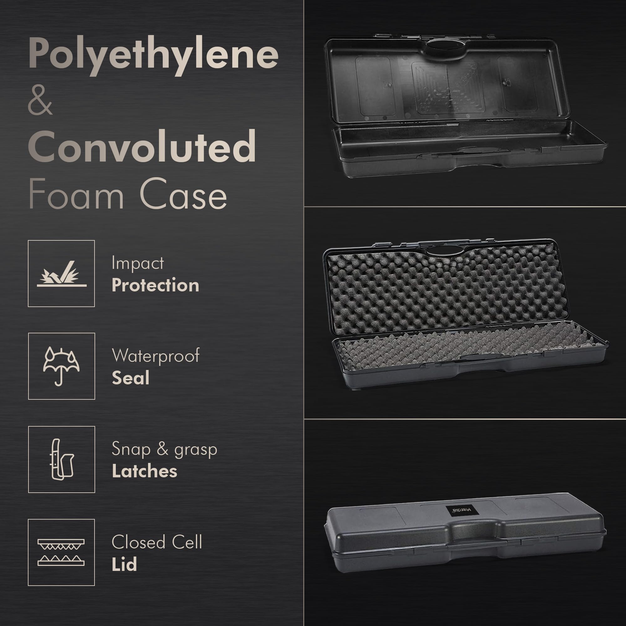 Gun Case Precision Hard Locking Rifle Cases Ultra Protective Case Intensive Convoluted Foam Shot Gun Case | AR Accessories | Rifle Bag | Hard Gun Cases for Rifles | Shotgun Case, Length 33.4 Inches