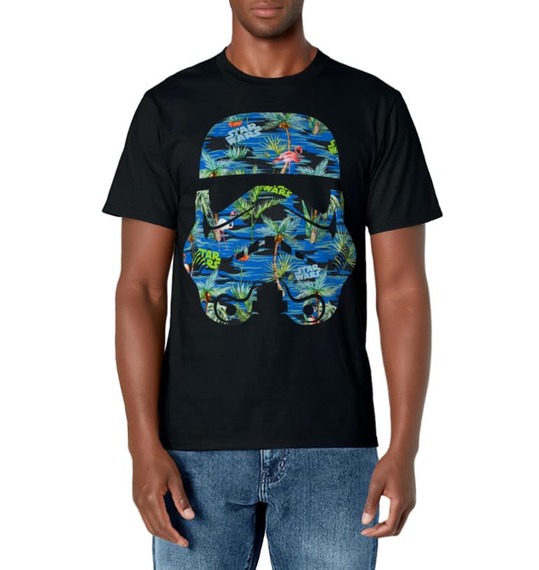 Star Wars Stormtrooper Hawaiian Print Helmet Graphic T-Shirt T-Shirt