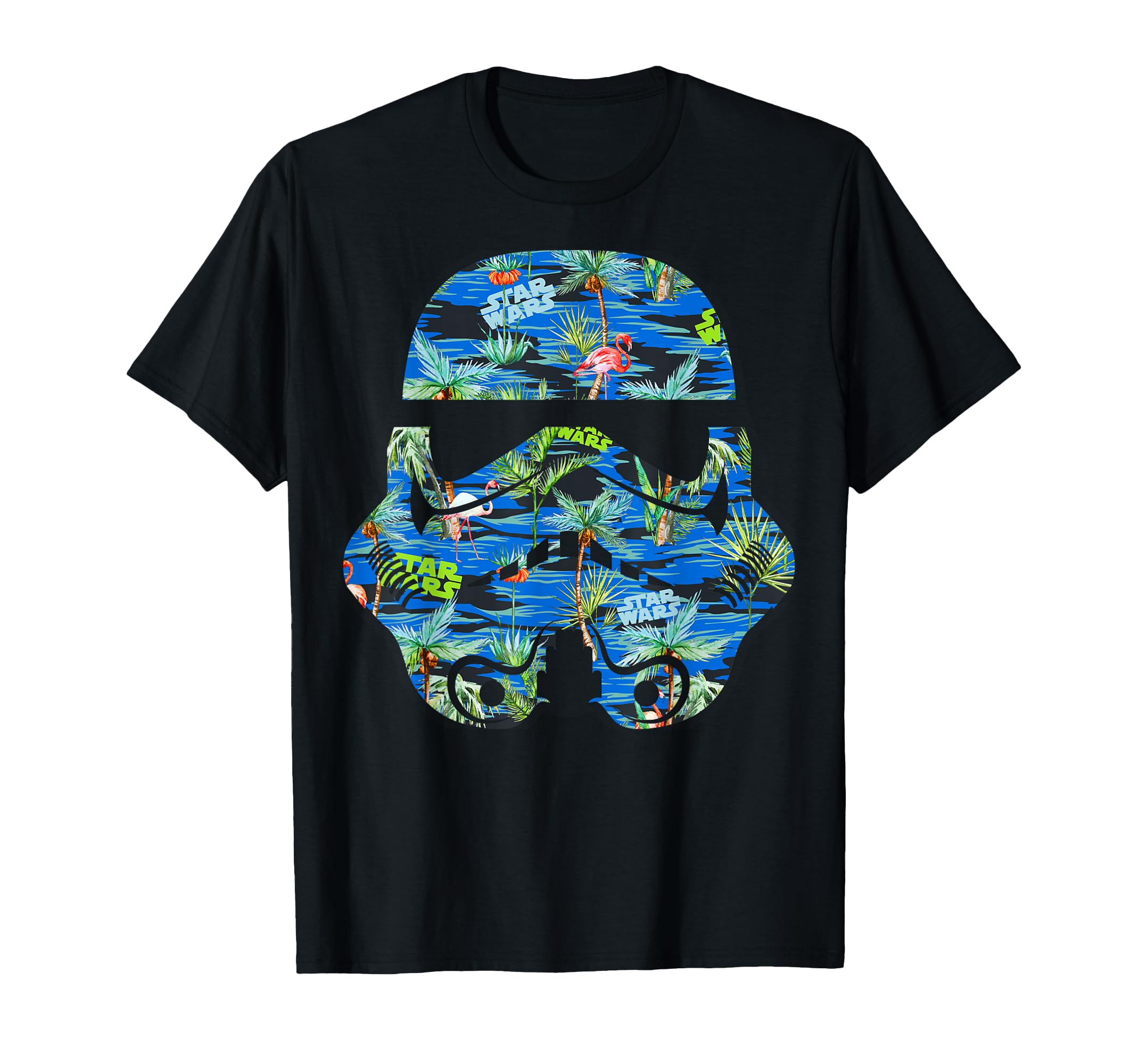 Star Wars Stormtrooper Hawaiian Print Helmet Graphic T-Shirt T-Shirt