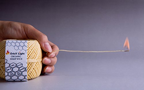 EricX Light Beeswax Hemp Wick,200 ft Spool,100% Organic Hemp Wick Well Coated with Beeswax,Standard Size(1.0mm)