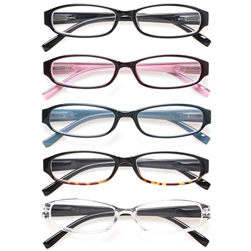 NORPERWIS Reading Glasses 5 Pairs Spring Hinge Comfort Fashion Quality Readers for Men and Women (5 Pack Mix Color, 3.00)