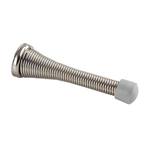 Amazon Basics Spring Door Stop, Brushed Nickel, 12-Pack