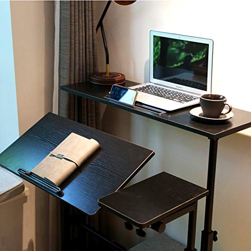 Zytty Portable Standing Desk, Small Standing Desk with Wheels Standing Laptop Desk Mobile Standing Desk for Home Office Adjustable Standing Desk, Stand Up Computer Desk Rolling Laptop Cart, Black