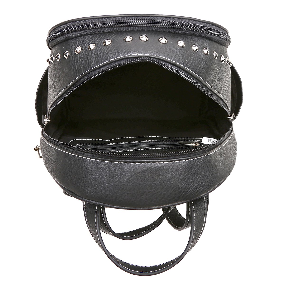 Sugar Skull Punk Art Rivet Studded Biker Purse Women Fashion Backpack Bookbag Python Daypack Shoulder Bag (Black)