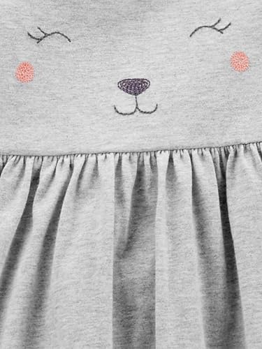 Simple Joys by Carter's Girls' Short-Sleeve and Sleeveless Dress Sets, Pack of 2, Pink Elephants/Grey Bear, 3-6 Months