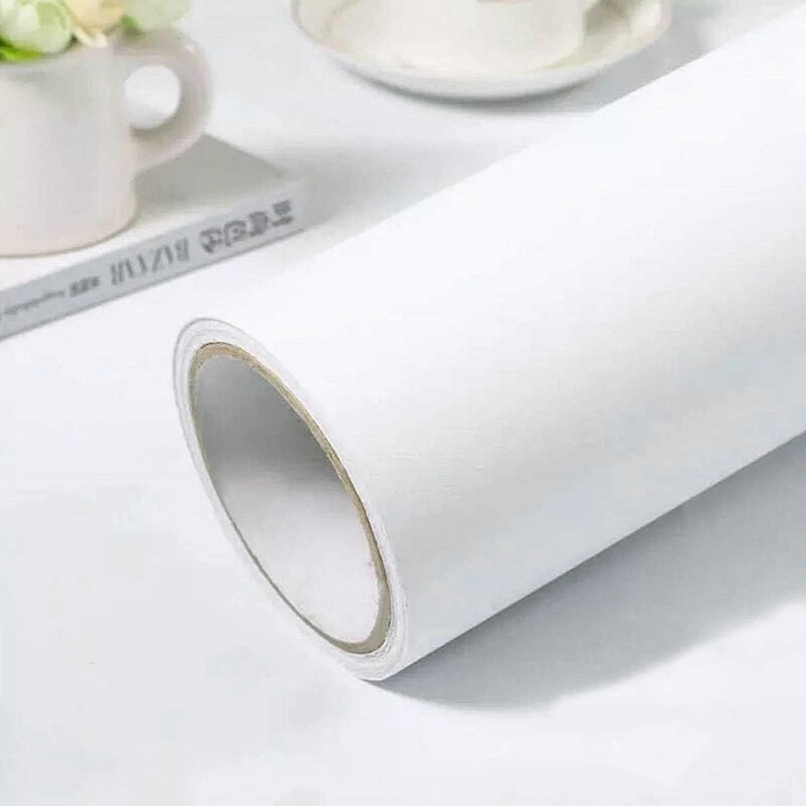 practicalWs 15.7 inch x118 inch White Contatc Paper Self-Adhesive Removable Wallpaper Easy to Apply Peel and Stick Wallpaper Kitchen Countertop Cabinet Reform Decor Wall Paper