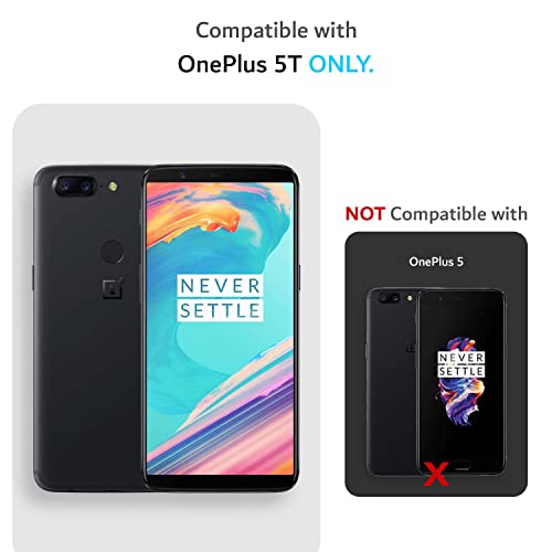 TUDIA DualShield Designed for OnePlus 5T Case, [Merge] Shockproof Heavy Duty Military Grade Dual Layer Slim Protective Case Cover - Matte Black