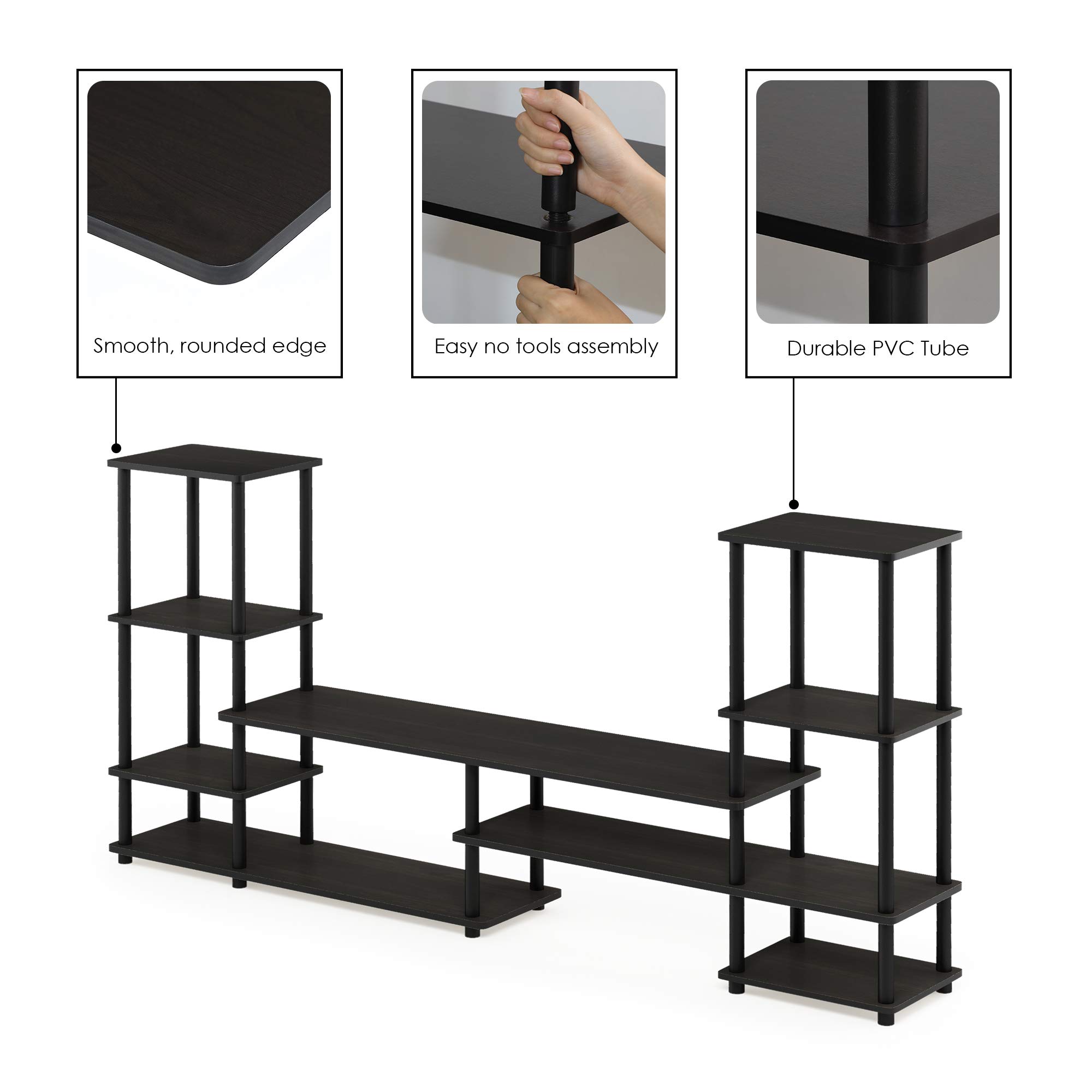 FURINNO Turn-N-Tube Grand Entertainment Center, Espresso/Black