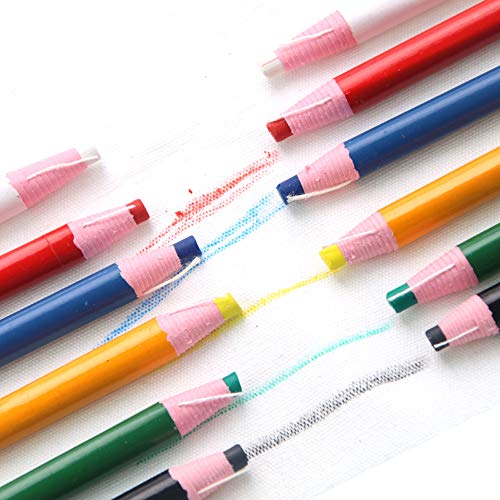 12 Pieces Sewing Mark Chalk Pencil Tailor's Marking and Tracing Tools Free Cutting Chalk Sewing Fabric Pencil,6 Colors (6 Colors)