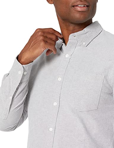 Amazon Essentials Slim-Fit Dress Shirts for Men - Long-Sleeve, Pocket, Button-Down Oxford Shirt, Grey, X-Large
