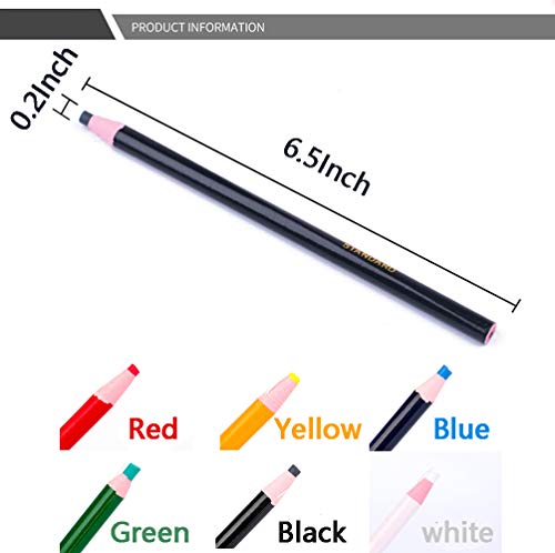 12 Pieces Sewing Mark Chalk Pencil Tailor's Marking and Tracing Tools Free Cutting Chalk Sewing Fabric Pencil,6 Colors (6 Colors)
