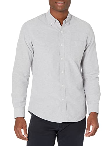 Amazon Essentials Slim-Fit Dress Shirts for Men - Long-Sleeve, Pocket, Button-Down Oxford Shirt, Grey, X-Large