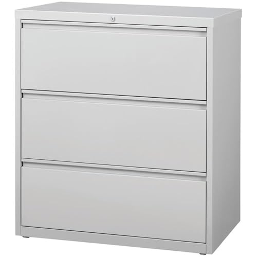 Hirsh 36-in Wide HL8000 Series Metal 3 Drawer Lateral File Cabinet Light Gray