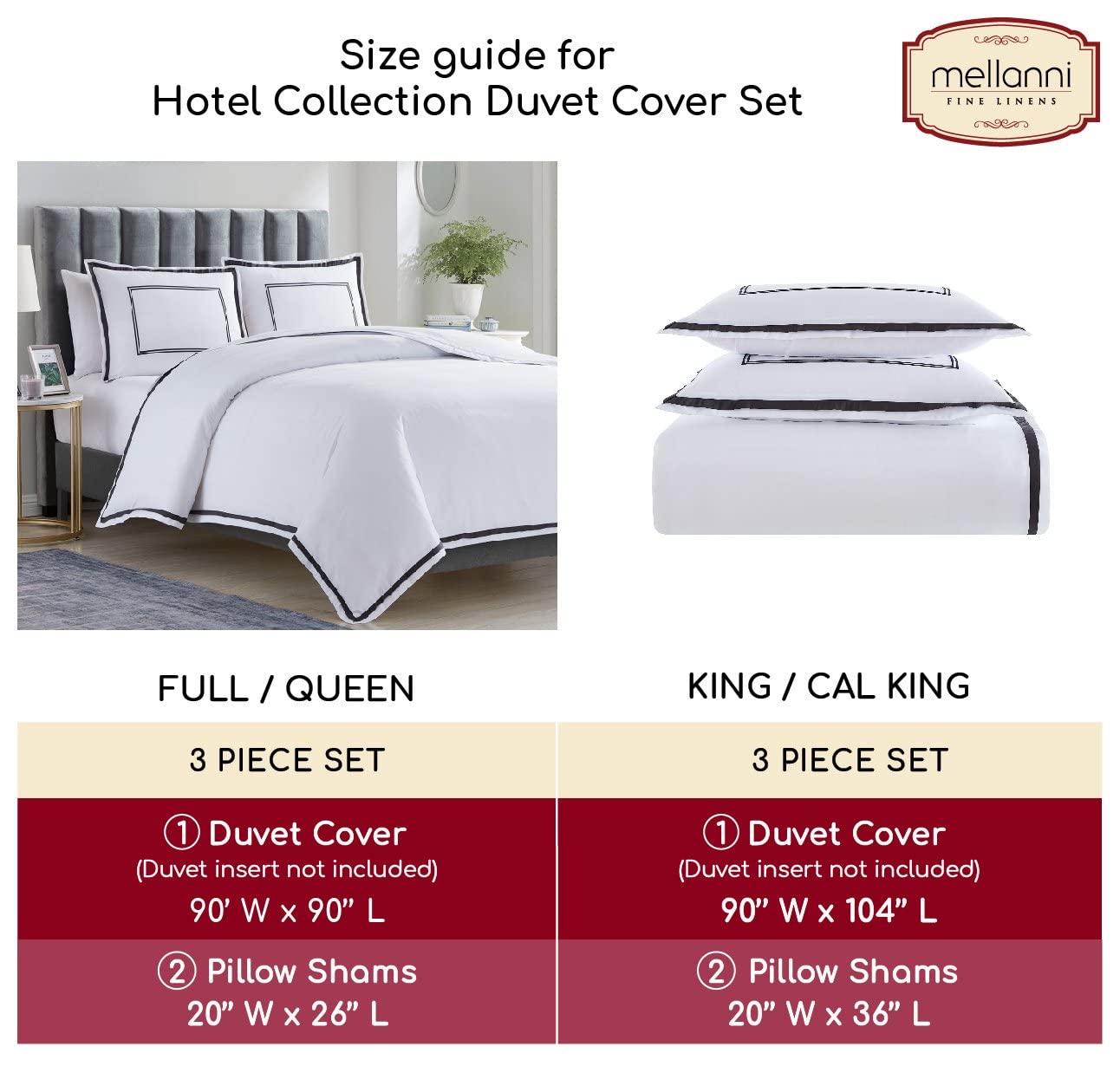 Mellanni Duvet Cover Set - 3 PC Iconic Collection Bedding Set - Hotel Luxury, Extra Soft & Cooling - Microfiber - Button Closure and Corner Ties (King, Hotel Gray)