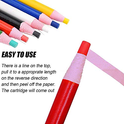12 Pieces Sewing Mark Chalk Pencil Tailor's Marking and Tracing Tools Free Cutting Chalk Sewing Fabric Pencil,6 Colors (6 Colors)