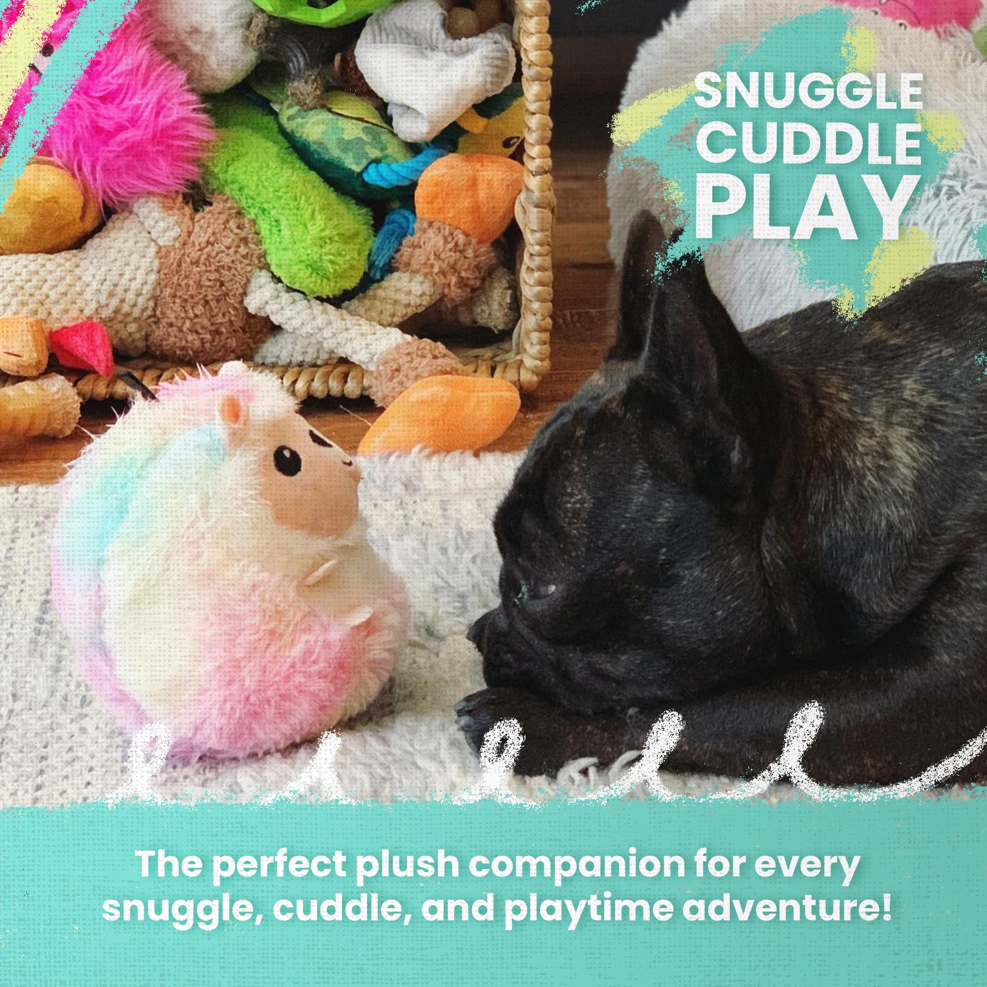 Snugarooz Lilly The Frog Dog Toy with Repair Patch – Soft & Durable Plush - Squeaker & Crinkle Sounds - Ideal for Medium Dogs - Fun & Safe Play
