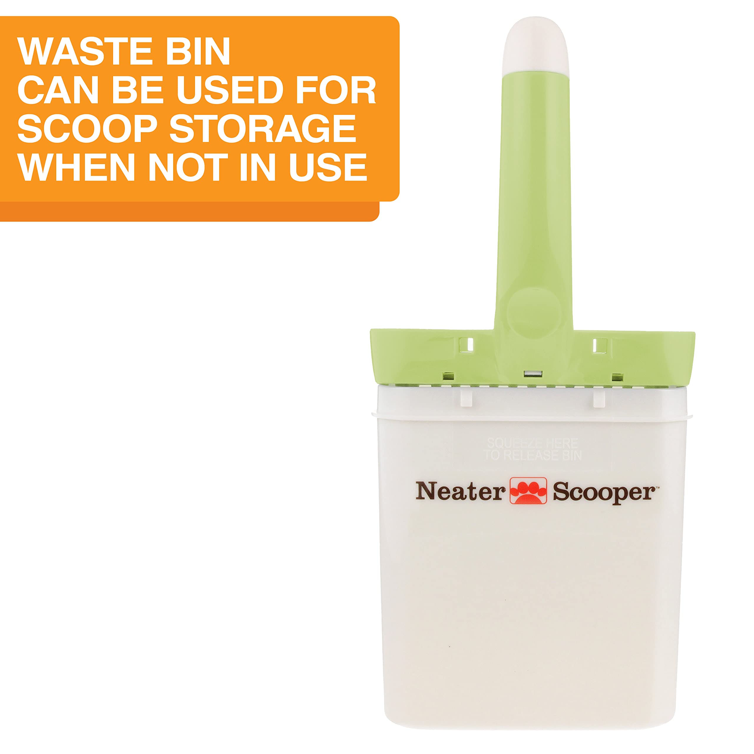 Neater Pets Neater Scooper Standard Cat Litter Scoop, 60 Refill Bags – Mess-Free Cat Litter Scooper with Bag, Spill-Proof Kitty Box Sifter, Bin Doubles as Poop Shovel Holder, For Single-Cat Households