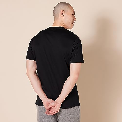 Amazon Essentials Men's Slim-Fit Short-Sleeve Crewneck T-Shirt, Pack of 2, Black, Small